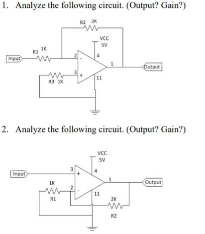 Solved . Analyze the following circuit. (Output? Gain?) R2 | Chegg.com