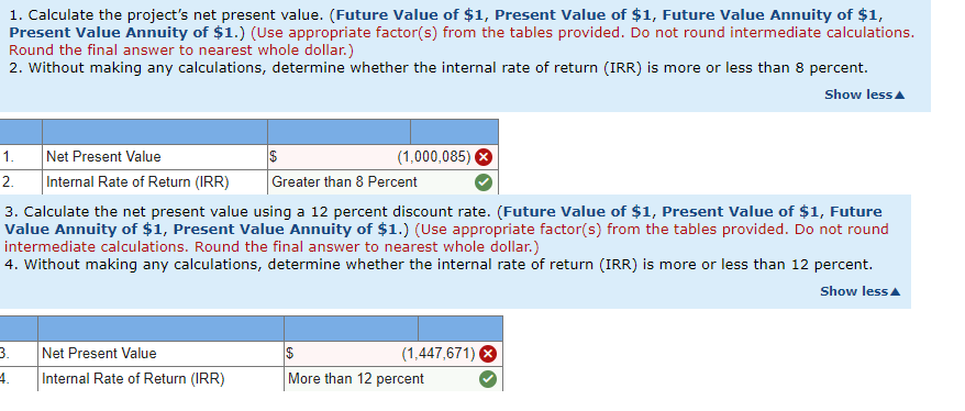 E11-3 (Algo) Calculating Net Present Value, Internal | Chegg.com