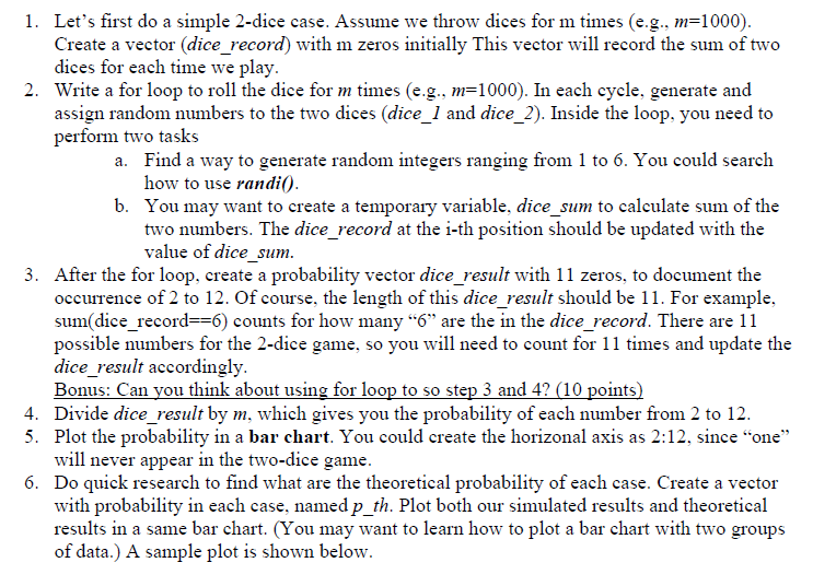 Solved 1. Let's first do a simple 2-dice case. Assume we | Chegg.com