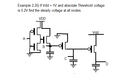Solved Example 2.25) If Vdd = 1V and absolute Threshold | Chegg.com