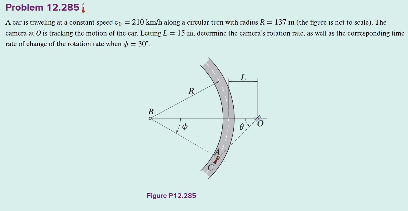 Solved Problem 12.285A car is traveling at a constant speed | Chegg.com