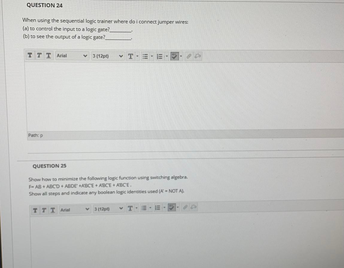 Solved QUESTION 24 When using the sequential logic trainer | Chegg.com
