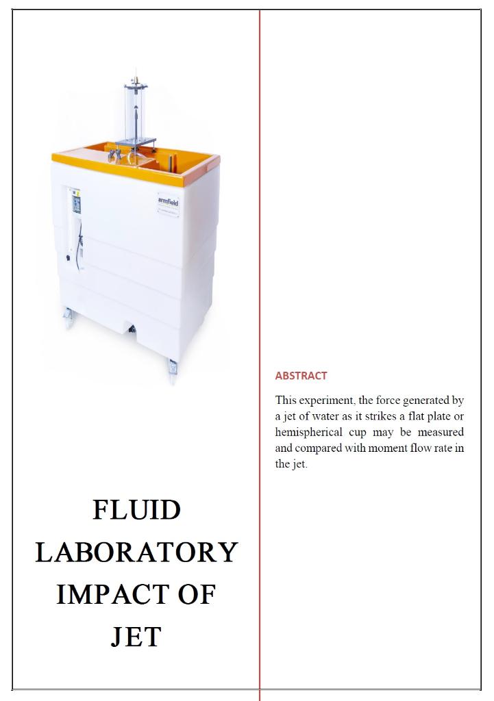 Solved Here is experiment named (FLUID LABORATORY IMPACT OF | Chegg.com