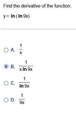 Solved Differentiate y=log(8x) A. x1 B. x(ln8)1 C. x(ln10)1 | Chegg.com