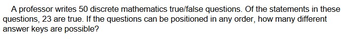 Solved Please use permutations or combinations to answer | Chegg.com