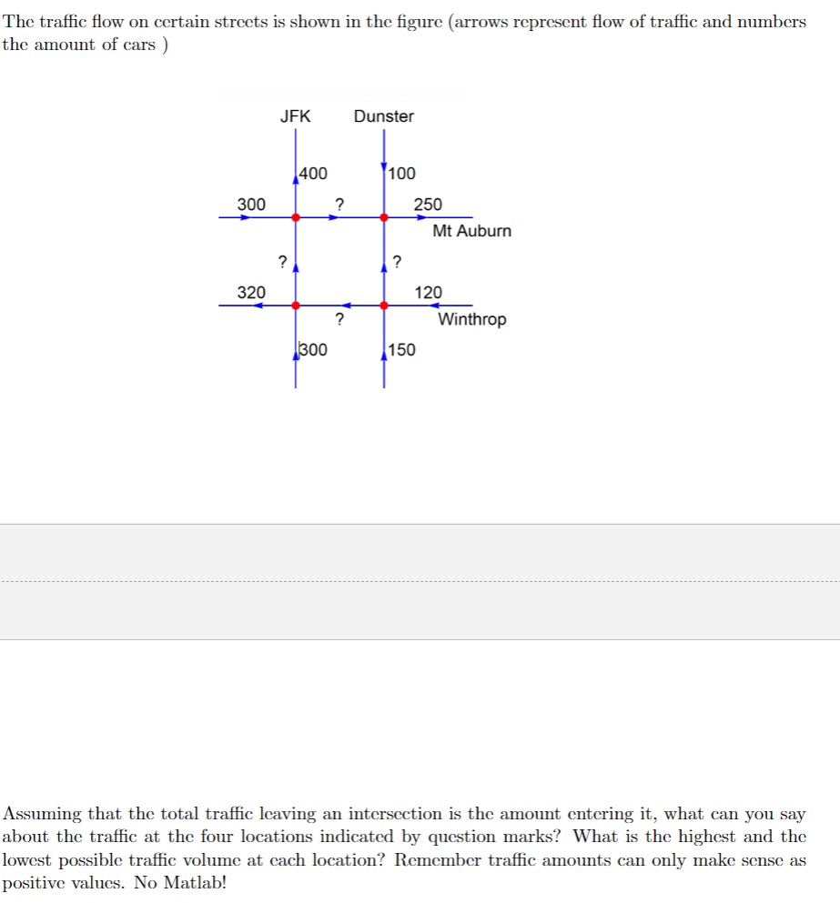 Solved The traffic flow on certain streets is shown in the | Chegg.com