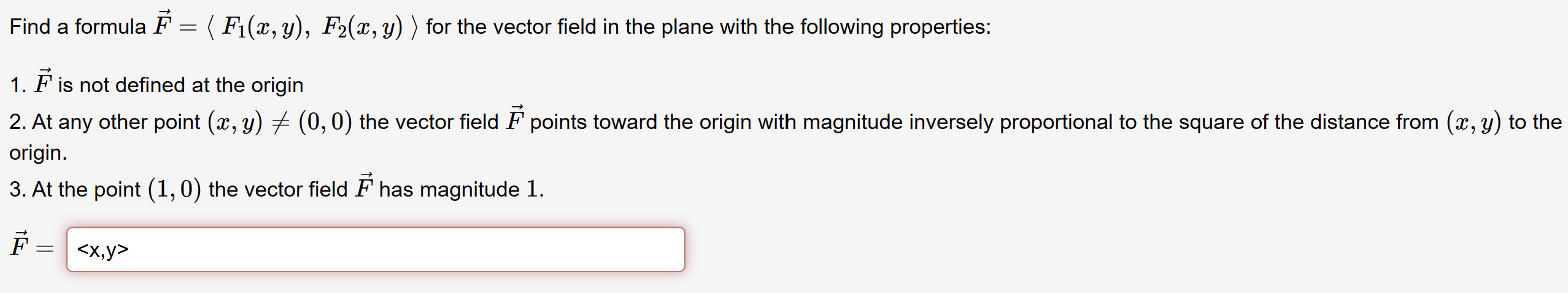 Solved Find a formula for the vector field in the plane with | Chegg.com