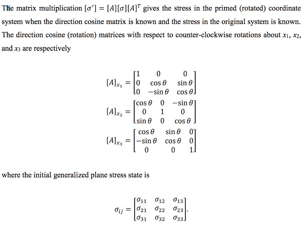 Solved The matrix multiplication [๔-[A][o] [A]T gives the | Chegg.com