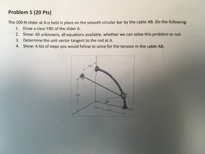 Solved Problem 5 (20 Pts) The 100-N slider at A is held in | Chegg.com Solved Problem 5 (20 Pts) The 100-N slider at A is held in | Chegg.com