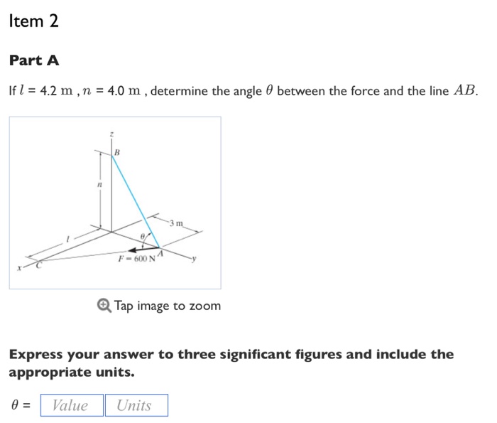 Solved If l = 4.2 m, n = 4.0 m, determine the angle theta | Chegg.com
