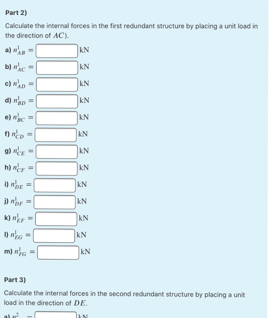 Solved Using the force method, determine all member forces | Chegg.com