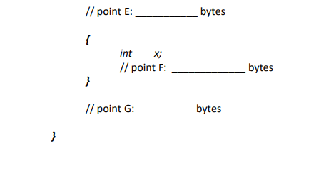 Solved 1. Considering the following code part, assume that | Chegg.com