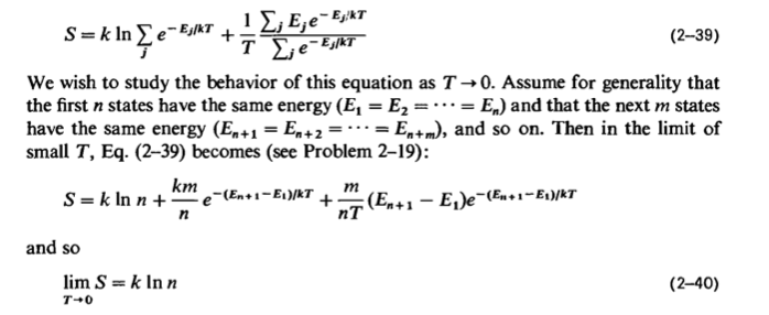 Solved S=k Inçe-E/KT + 12, Eje-Esikt T Lje-Ez/kt (2-39) We | Chegg.com