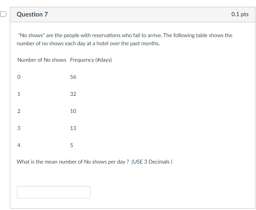 Solved "No shows" are the people with reservations who fail | Chegg.com