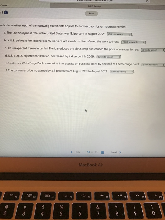 Solved MHE Reader ndicate whether each of the following | Chegg.com