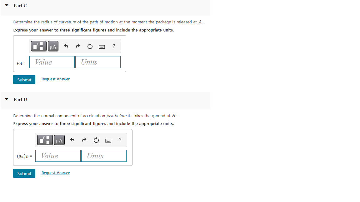 Solved A package is dropped from the plane which is flying | Chegg.com