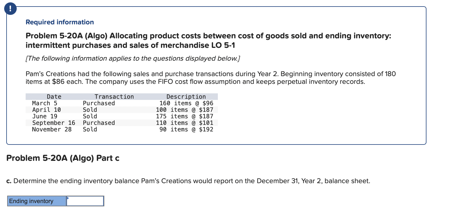 Solved Problem 5-20A (Algo) Allocating product costs between | Chegg.com