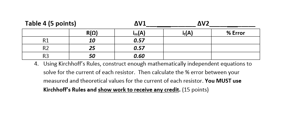 Using Kirchhoff’s Rules, construct enough | Chegg.com