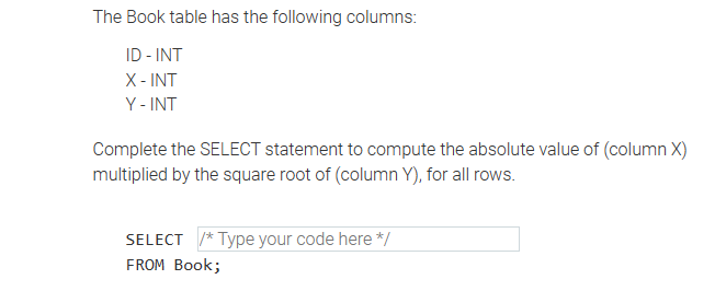 Solved The Book table has the following columns: ID - INT X | Chegg.com