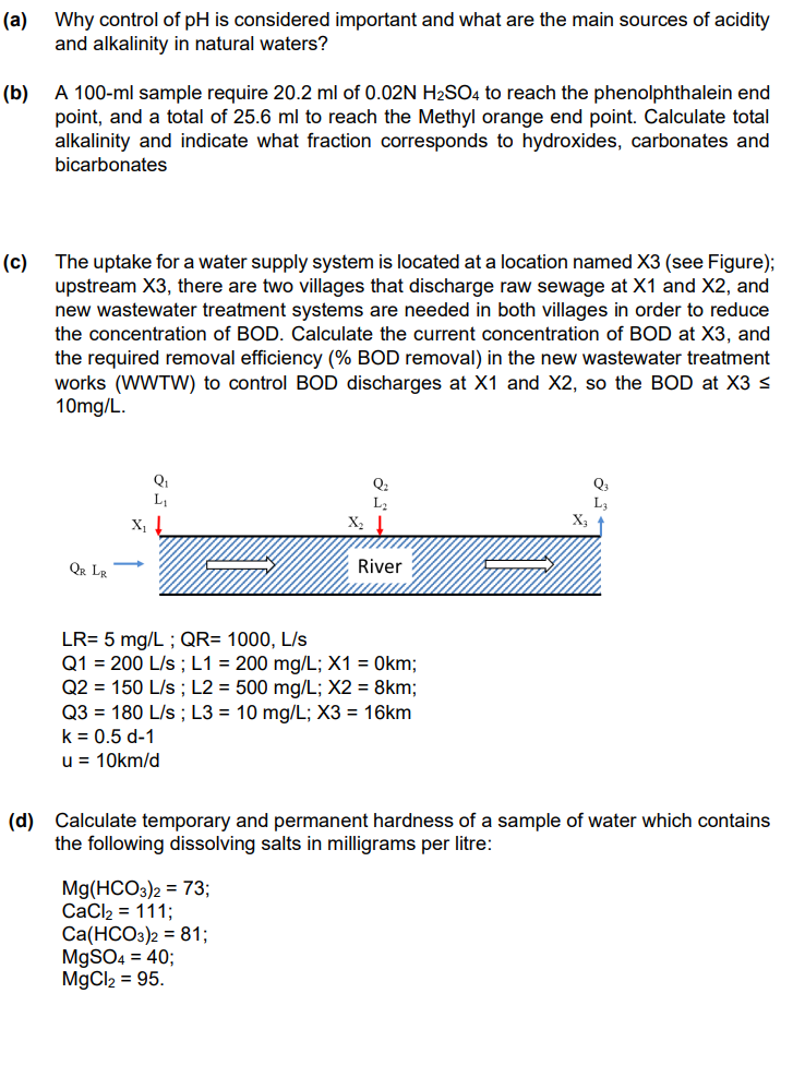Solved (a) ﻿Why control of pH is ﻿considered important and | Chegg.com