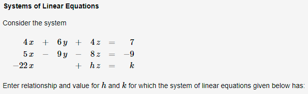 Solved Systems of Linear Equations Consider the system | Chegg.com