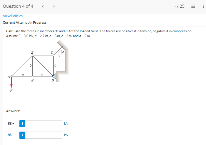 Solved Question 4 of 4 View Policies Current Attempt in | Chegg.com
