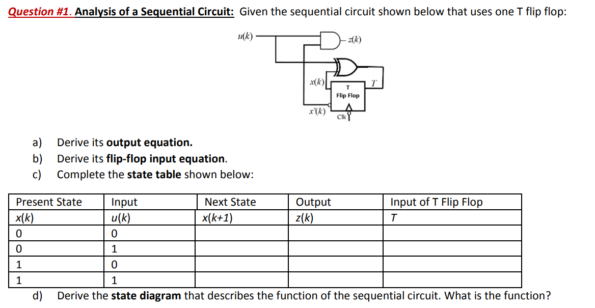 Solved Question #1. Analysis of a Sequential Circuit: Given | Chegg.com