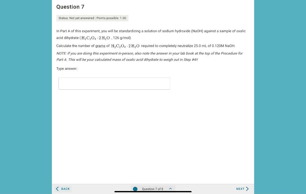 Solved Question 7 Status: Not yet answered Points possible: | Chegg.com