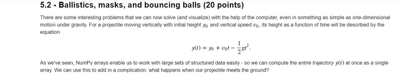 5.2 - Ballistics, masks, and bouncing balls (20 | Chegg.com