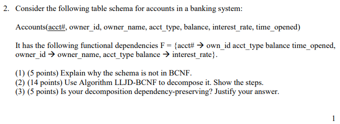 Solved 2. Consider the following table schema for accounts | Chegg.com