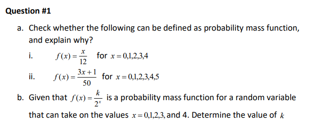 Solved a. Check whether the following can be defined as | Chegg.com