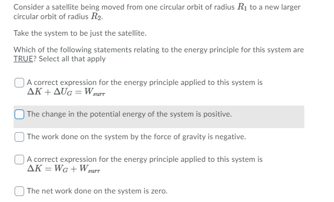 Solved Consider a satellite being moved from one circular | Chegg.com