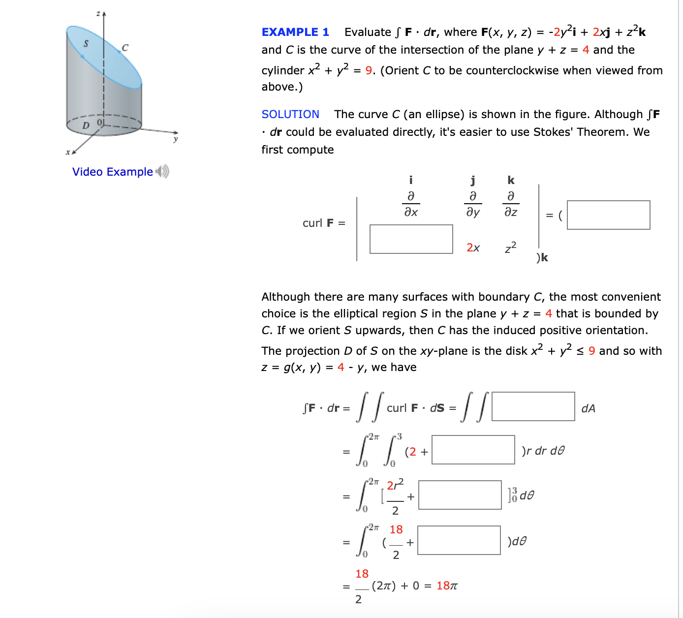 Solved EXAMPLE 1 ﻿Evaluate ∫﻿﻿F*dr, ﻿where | Chegg.com
