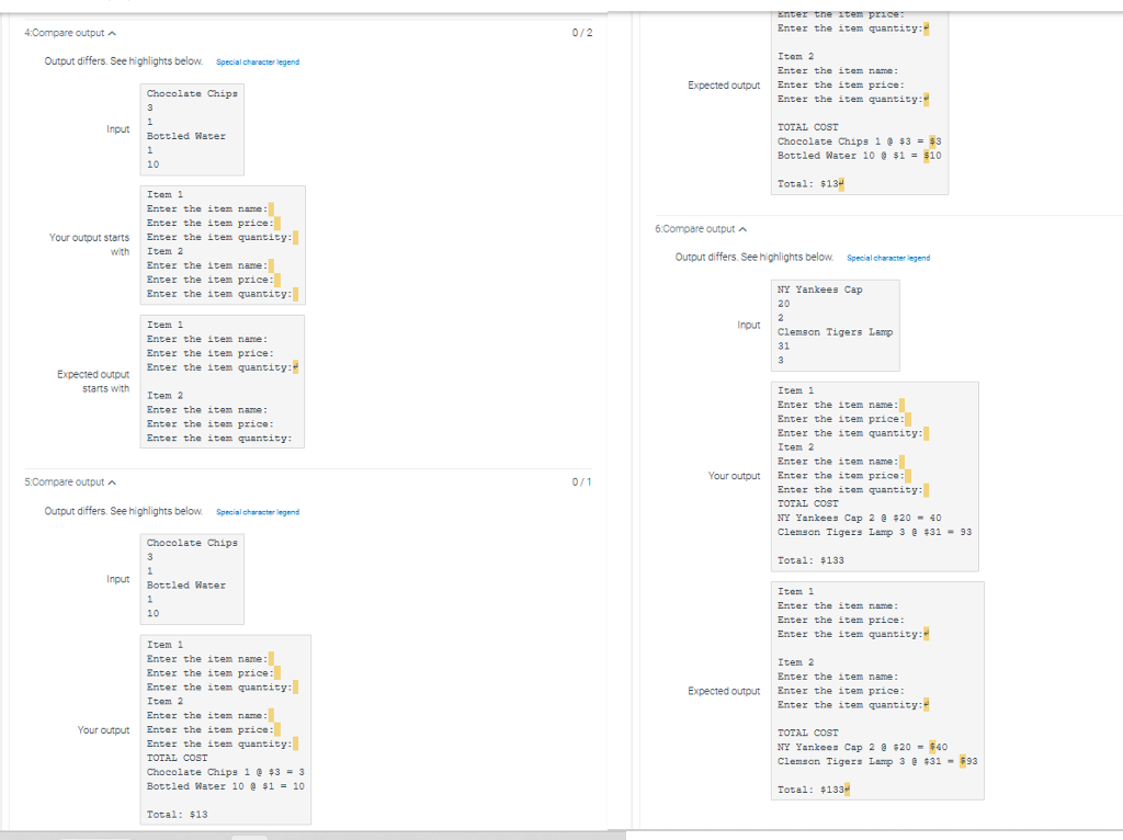 Solved I have whitespaces please help me | Chegg.com