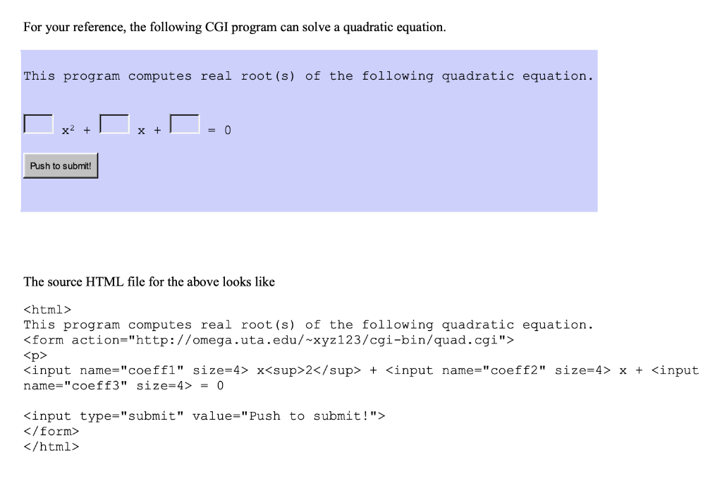 2. Write a CGI program to numerically solve a cubic | Chegg.com