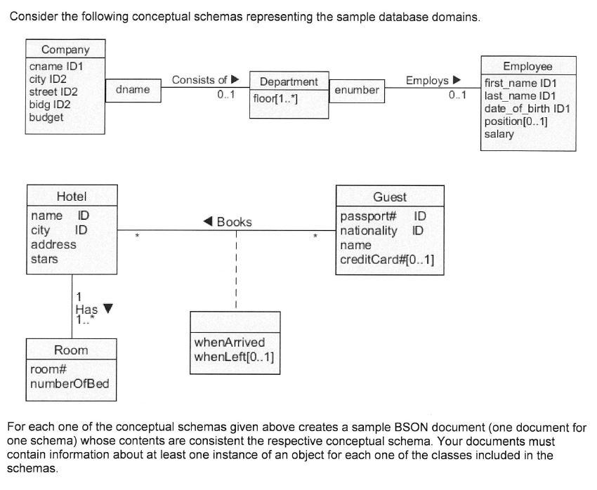 Consider the following conceptual schemas | Chegg.com