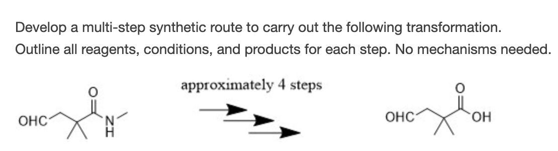 Solved Develop a multi-step synthetic route to carry out the | Chegg.com