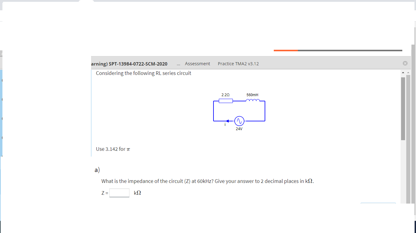 Solved A) What is the impedance of the circuit (Z) at 60kHz? | Chegg.com