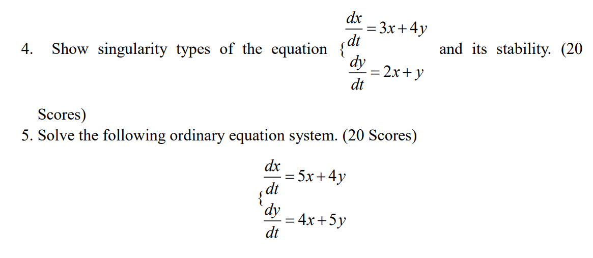 Solved 4. Show singularity types of the equation | Chegg.com