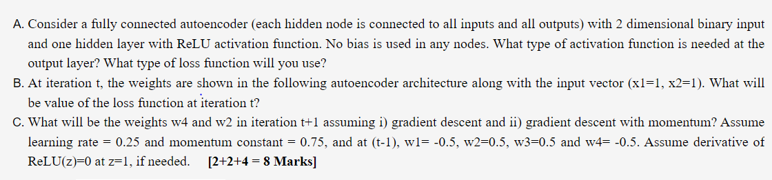 A Consider A Fully Connected Autoencoder Each