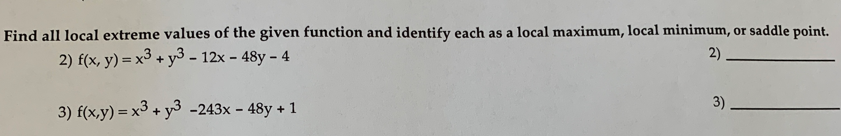 Solved Find all local extreme values of the given function | Chegg.com