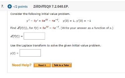 Solved 7. + -12 points ZillDiffEQ9 7.2.040.EP. Consider the | Chegg.com