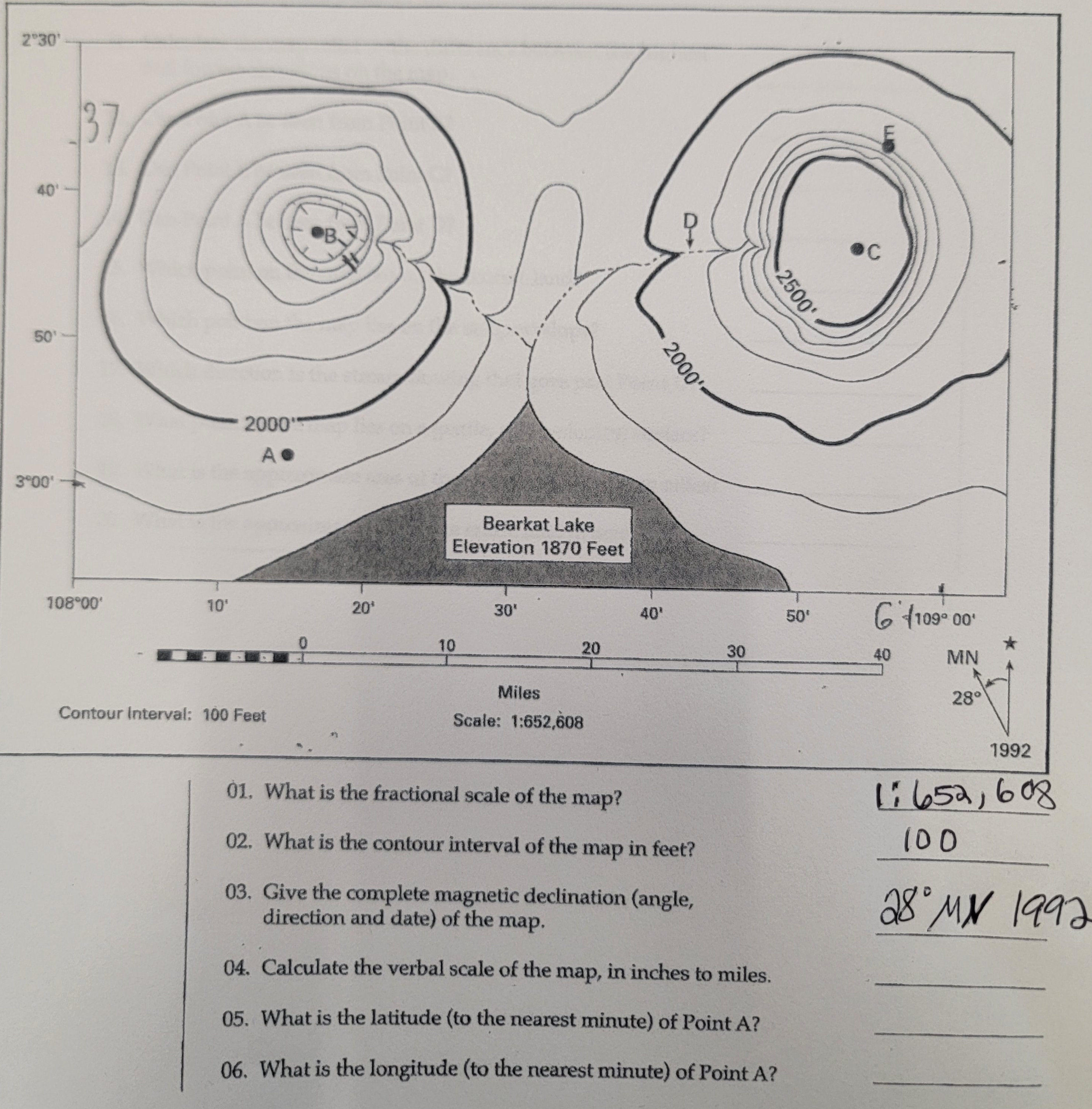 Solved What is the fractional scale of the map?What is the | Chegg.com