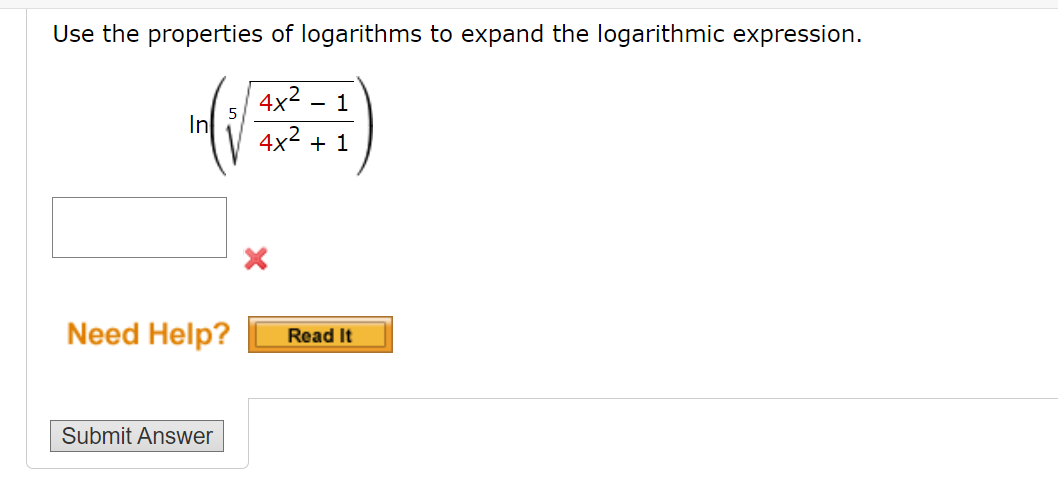 Solved Use the properties of logarithms to expand the | Chegg.com