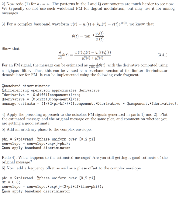 Solved Software Lab 3.2: Frequency modulation basics Lab | Chegg.com