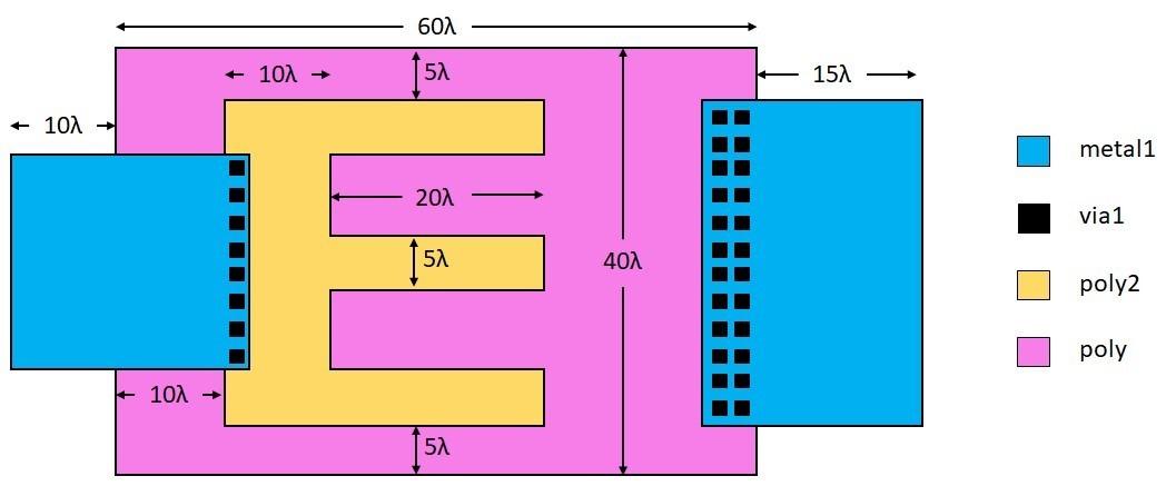 metal1 via1 poly2 poly | Chegg.com