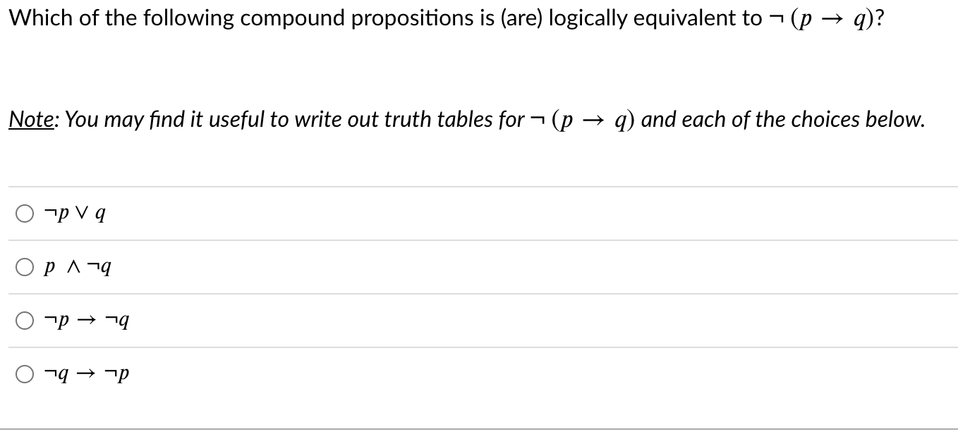 Solved Which of the following compound propositions is (are) | Chegg.com