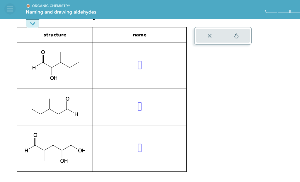 Solved ORGANIC CHEMISTRY Naming and drawing aldehydes | Chegg.com