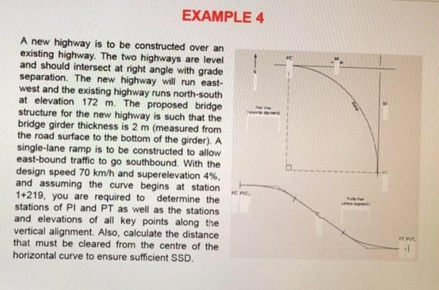 Solved EXAMPLE 4 FC A new highway is to be constructed over | Chegg.com