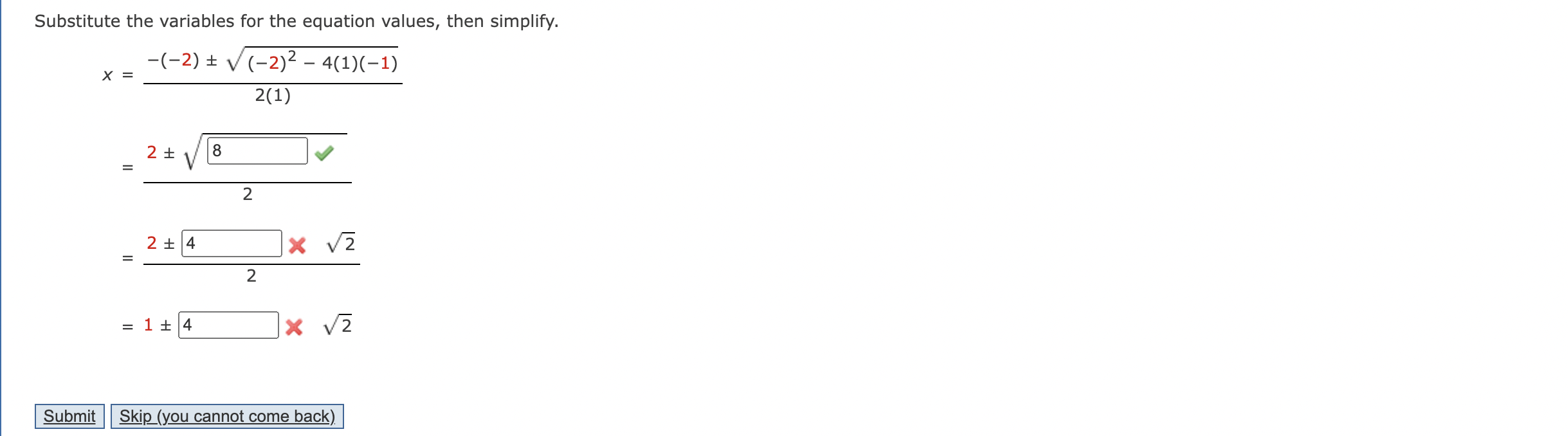 Solved Substitute the variables for the equation values, | Chegg.com